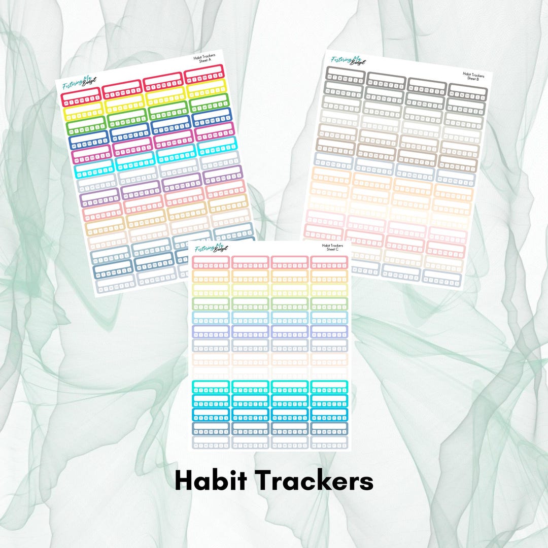 Habit Tracker Boxes - Full Sheet - Etsy