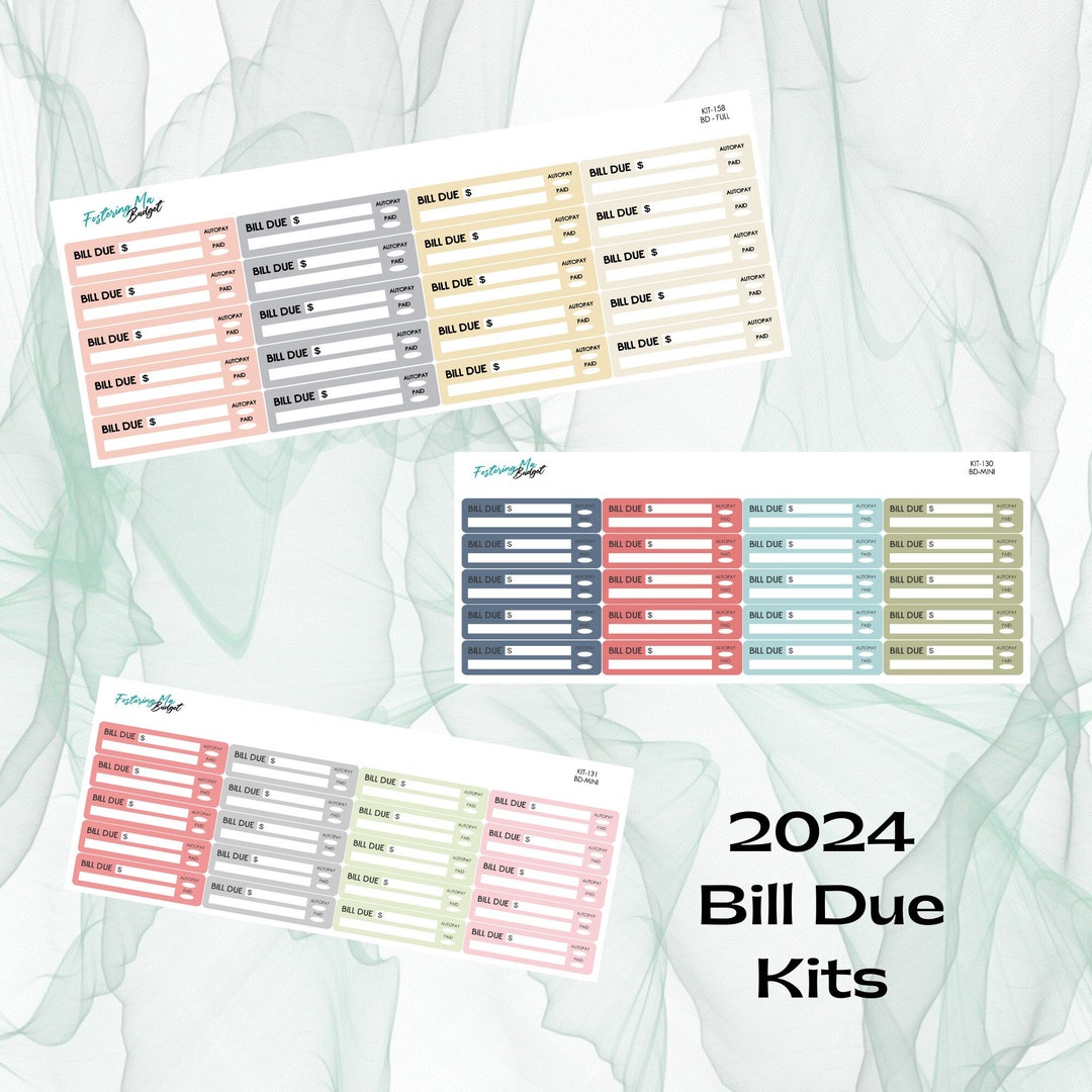 2024 Bill Due Box Kits - Etsy