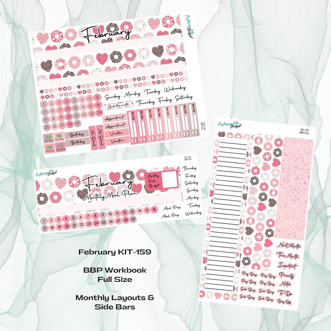 BBP Workbook - February KIT-159 - Love is in the Air - Monthly and Budget Kit - Etsy