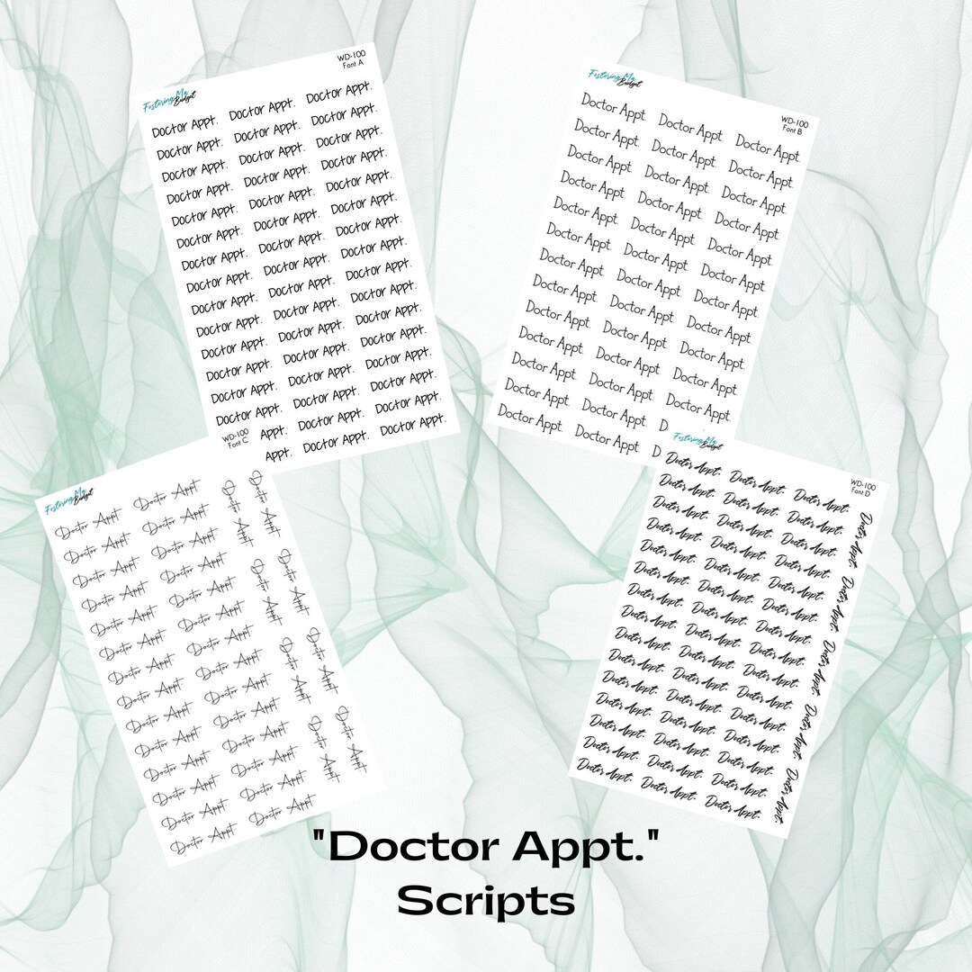 Doctor Appt. Script Stickers - WD-100 - Etsy