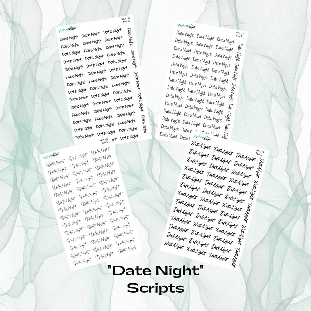 Date Night Script Stickers - WD-117 - Etsy