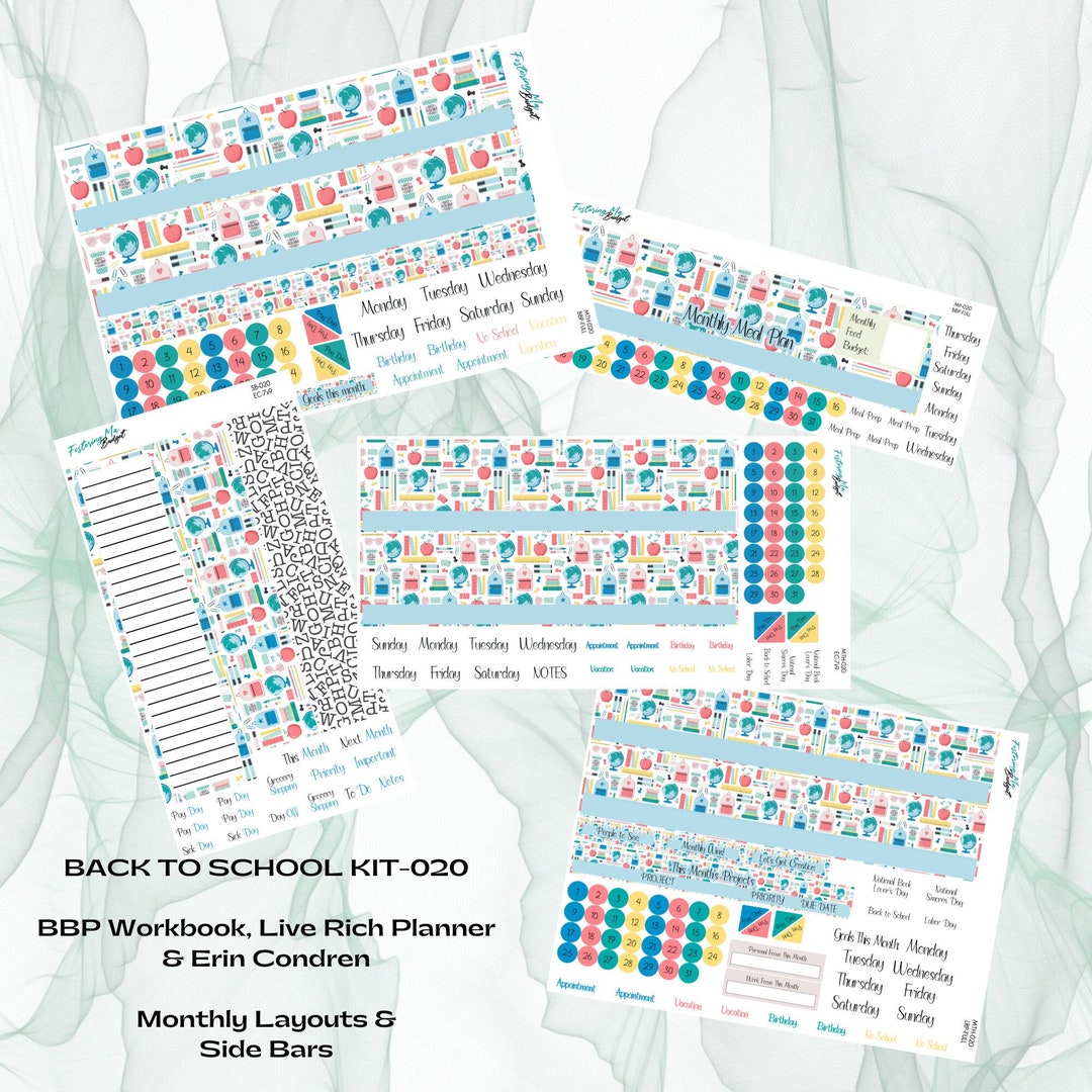 Back to School KIT-020 - BBP Workbook, LRP & Erin Condren - Monthly and ...