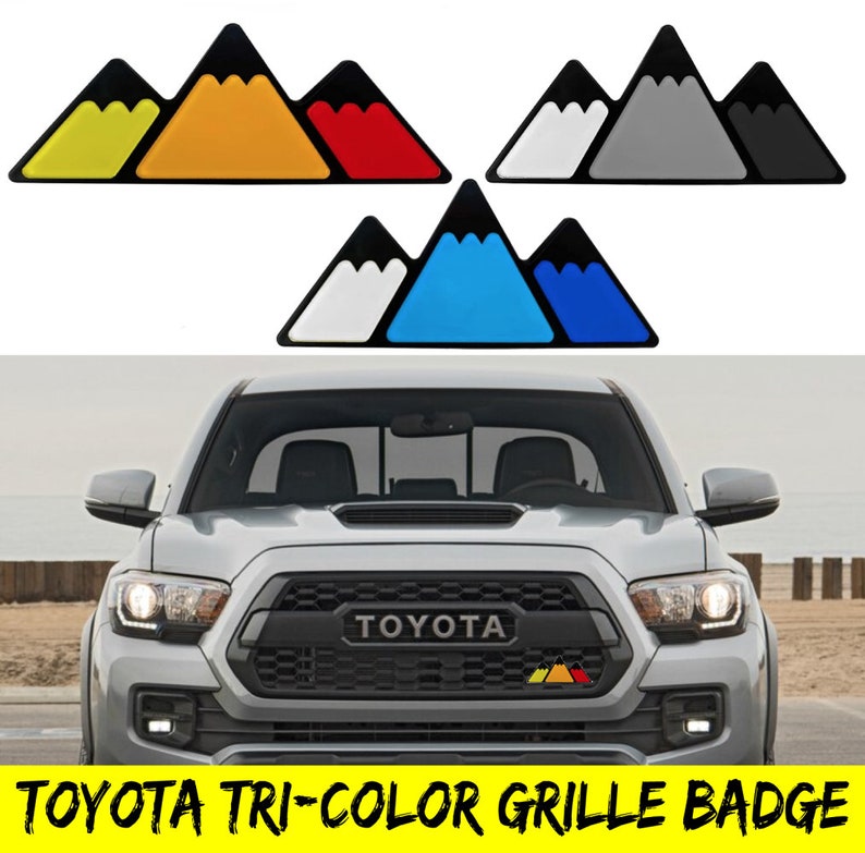 Tri-color Grille Badge Emblem Decoration Accessories Car Truck Label ...