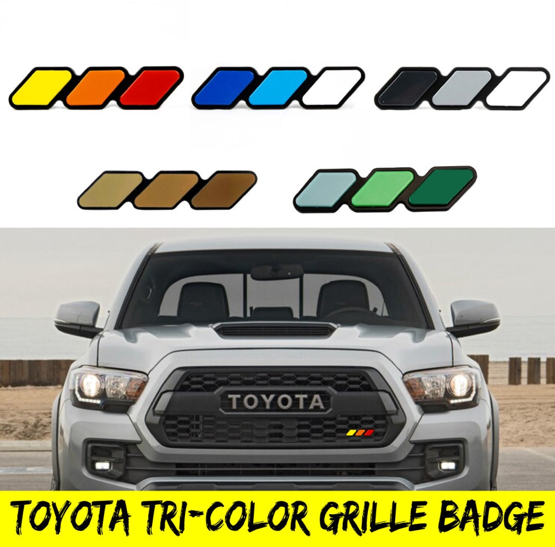 Tri-color Grille Badge Emblem Decoration Accessories Car Truck Label ...
