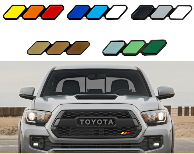 Tri-color Grille Badge Emblem Decoration Accessories Car Truck Label ...