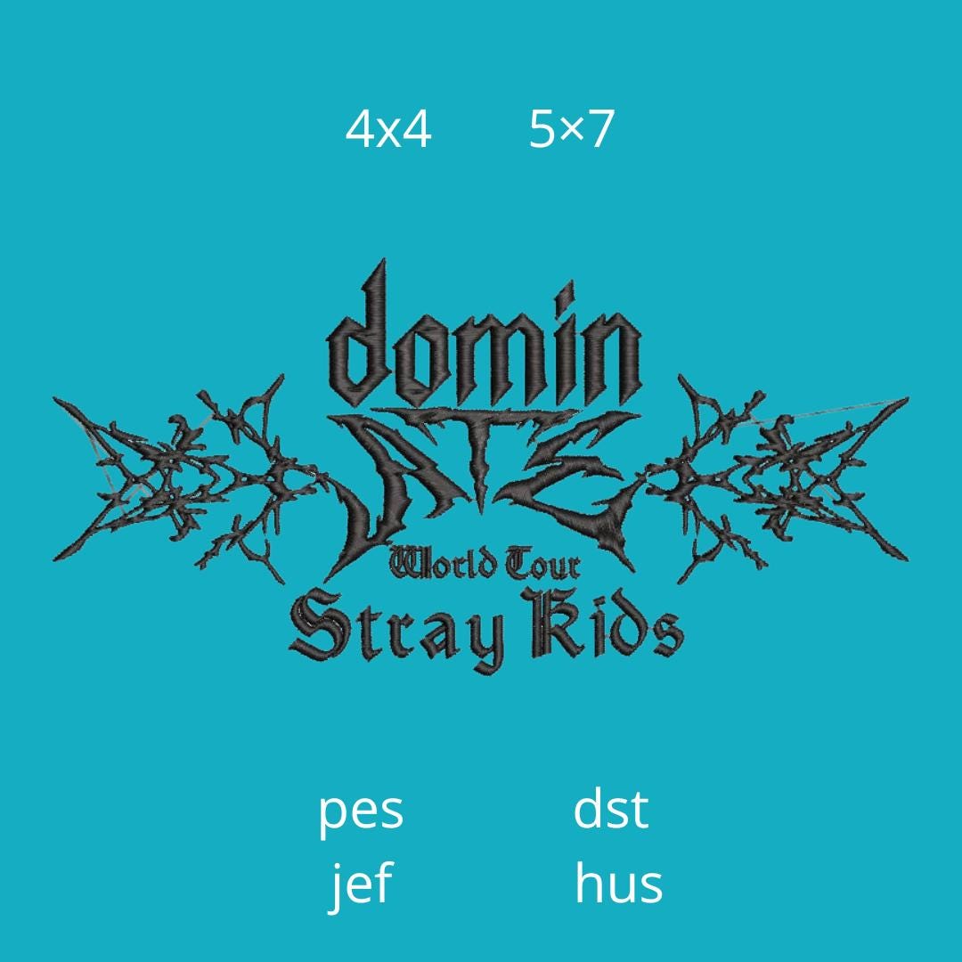 Stray Kids Dominate World Tour Kpop Logo - Embroidery Design Pattern ...