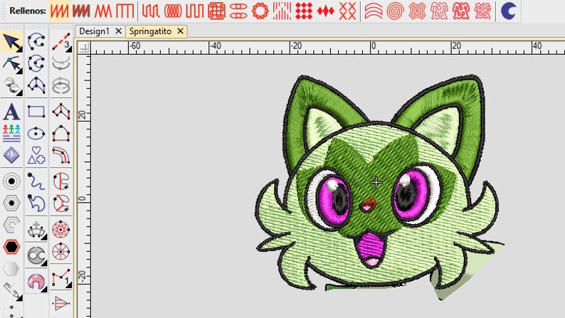 Pokémon Sprigatito Embroidery Design Pattern Design for Embroidery ...