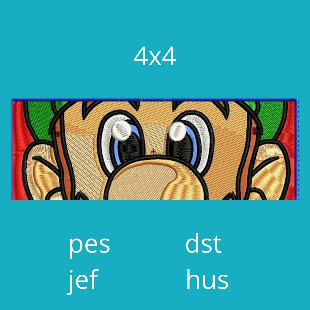 Embroidery Design Movie Mario Bros Face Luigi Embroidery Design Pattern ...