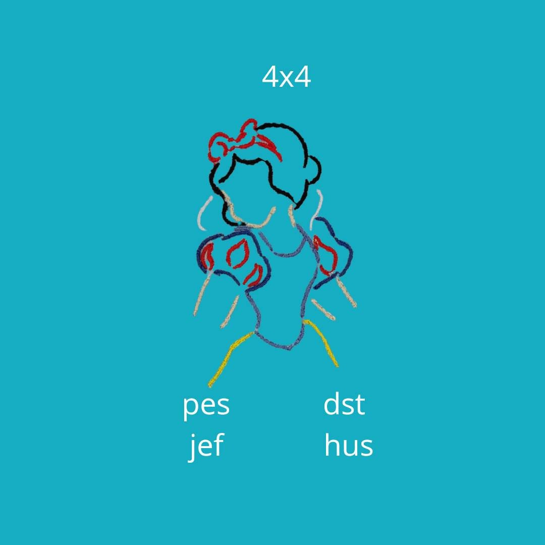 Snow Princess Snow Outline Snow White Embroidery Design Pattern ...