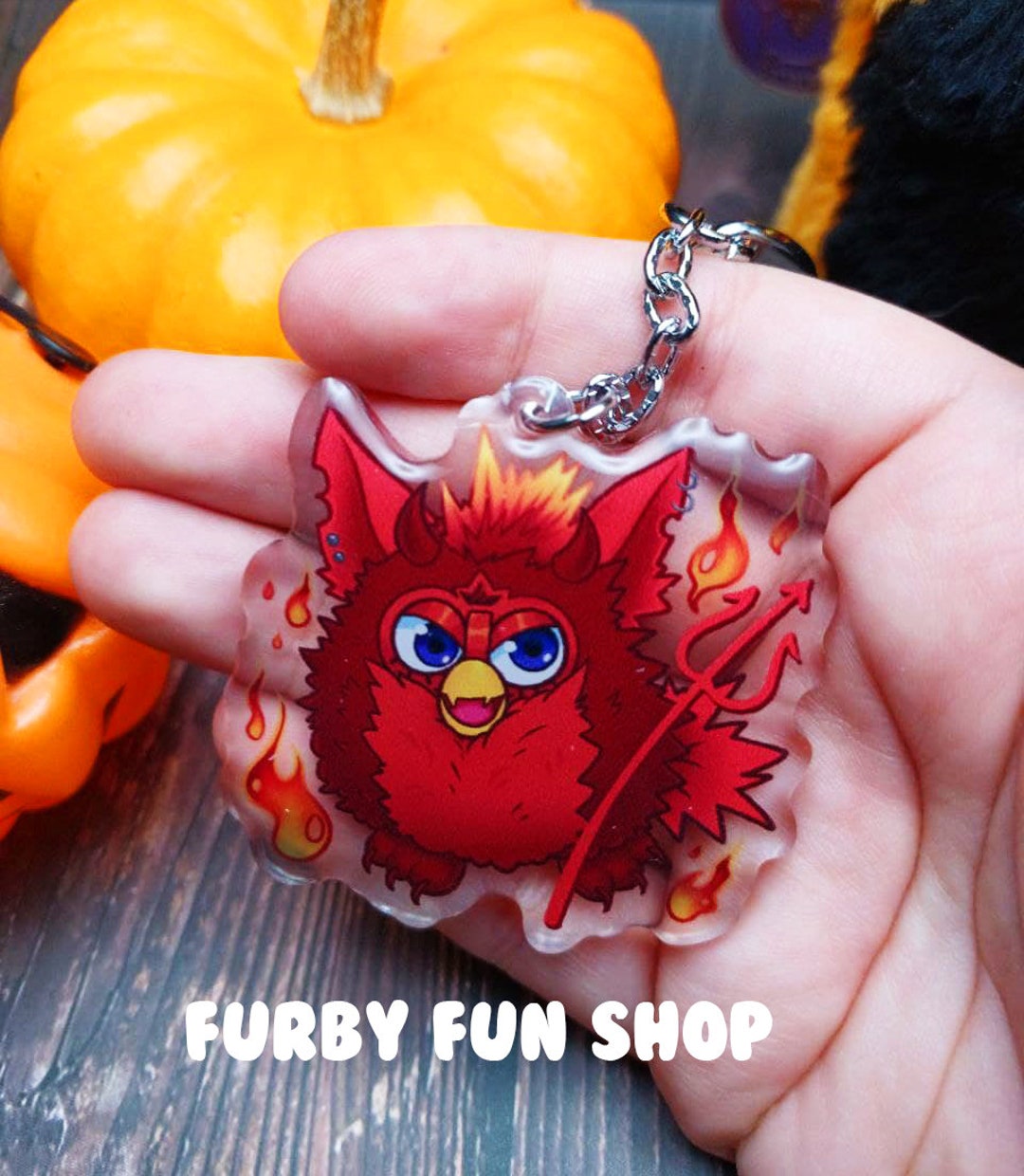 Lil' Devil Furby Acrylic Keychain Charm 2 Inch - Etsy