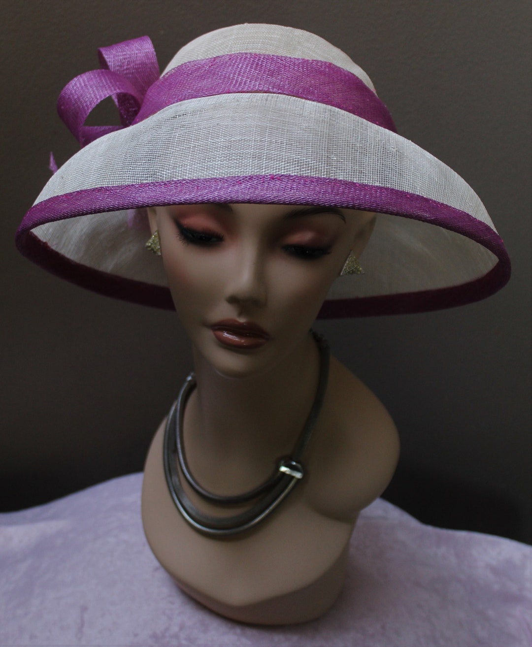 New Women's Downturned Brim Style Hat by Alexander & Hallatt in Cream ...
