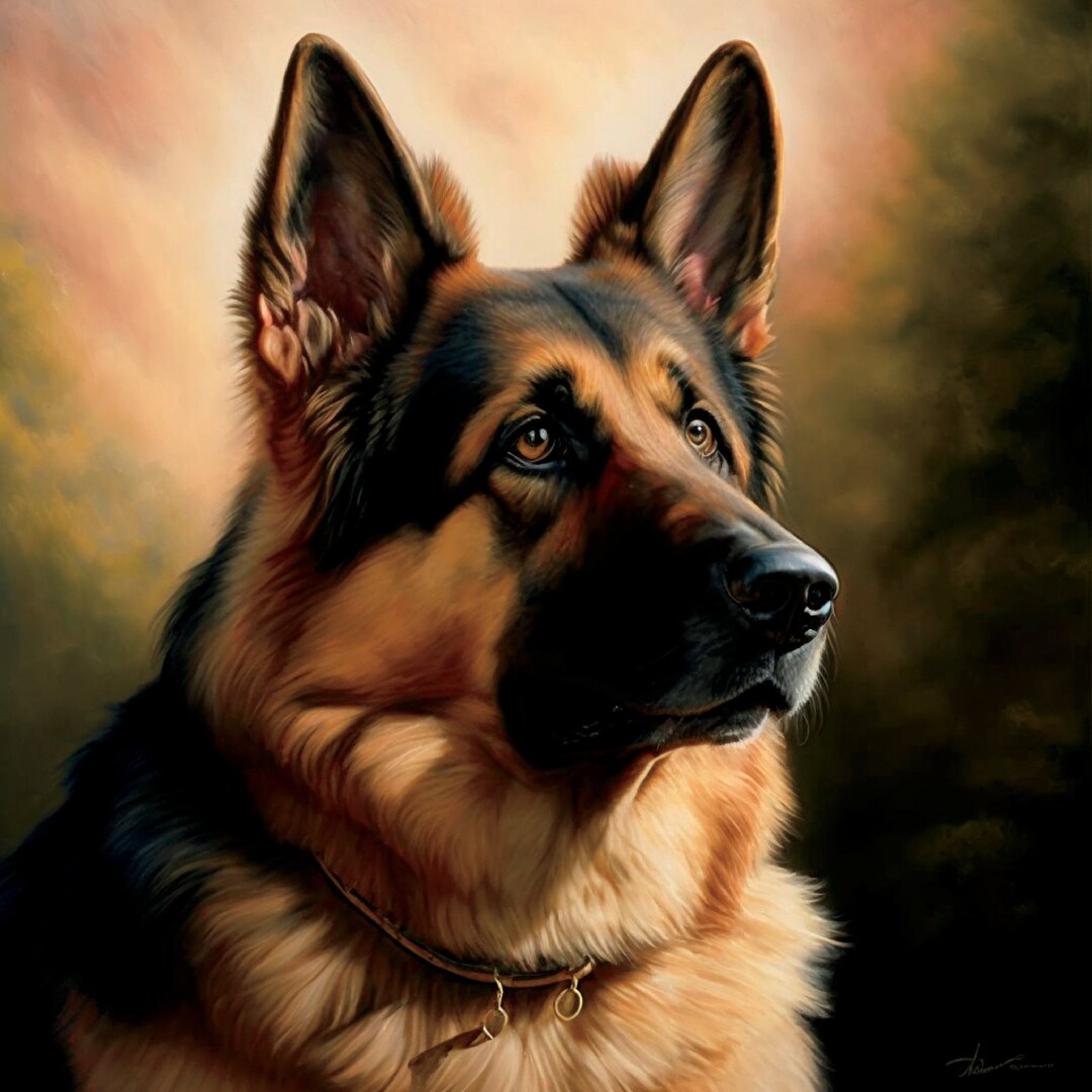 German Shepherd Dog, Dog Portrait, Digital Art, Digital Prints ...