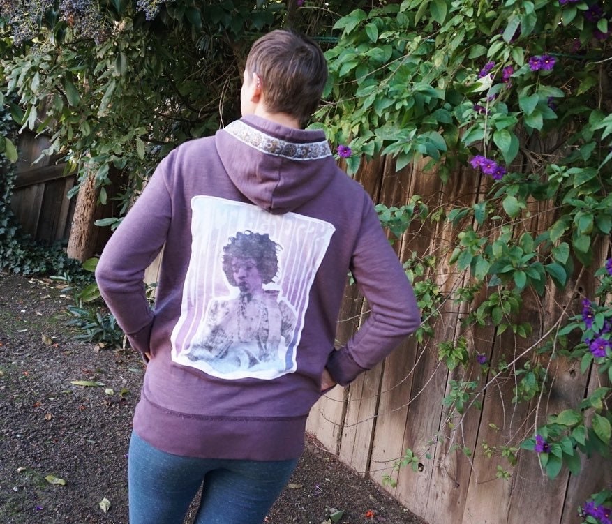 Upcycled Custom Hendrix Hoodie Vintage Band Sweatshirt Music Festival ...