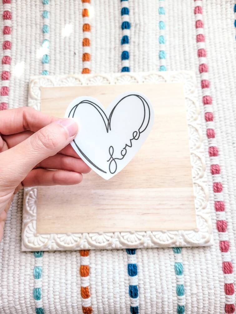 Black and White Heart Love Sticker Simple Stickers Double - Etsy