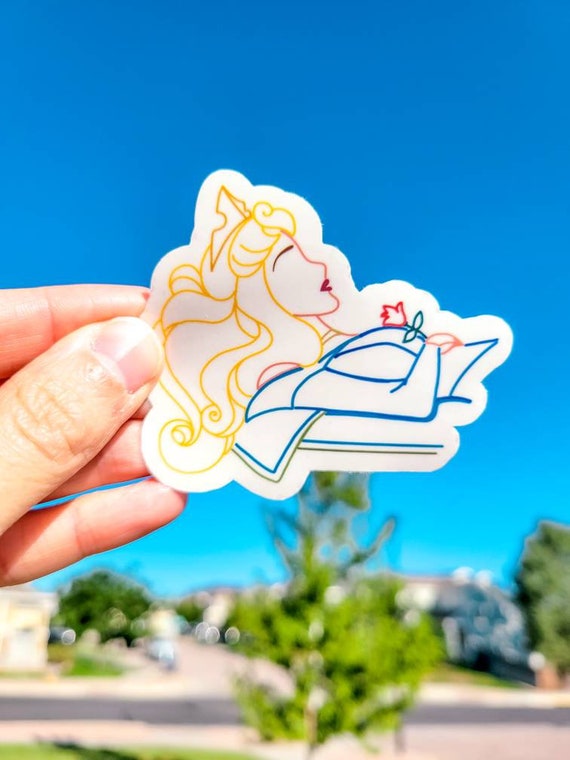 Inspired Sleeping Beauty Sticker Clear Vinyl Aurora Sticker - Etsy