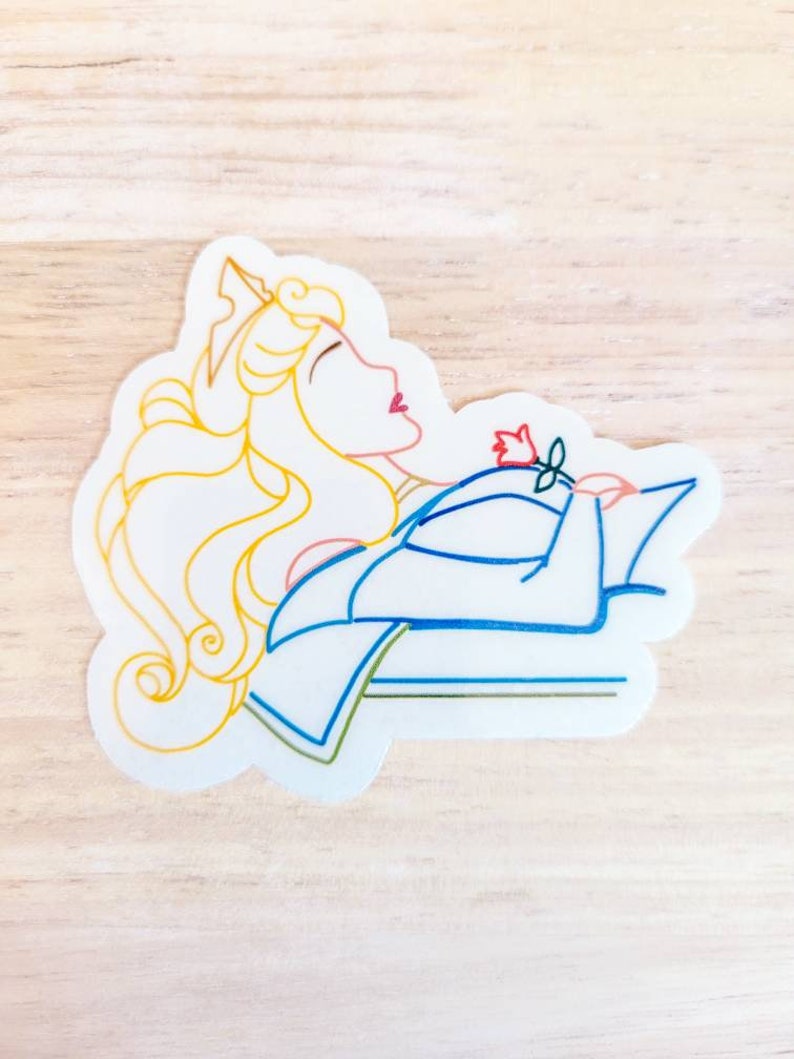Inspired Sleeping Beauty Sticker Clear Vinyl Aurora Sticker Magical ...