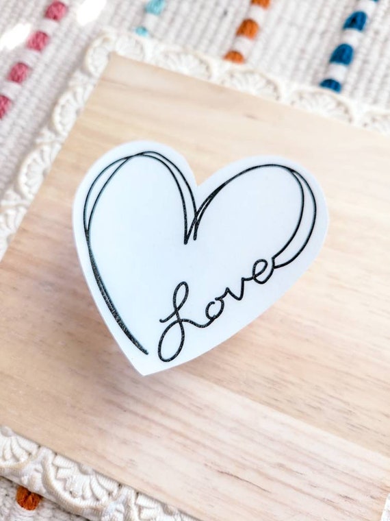 Black and White Heart Love Sticker Simple Stickers Double | Etsy