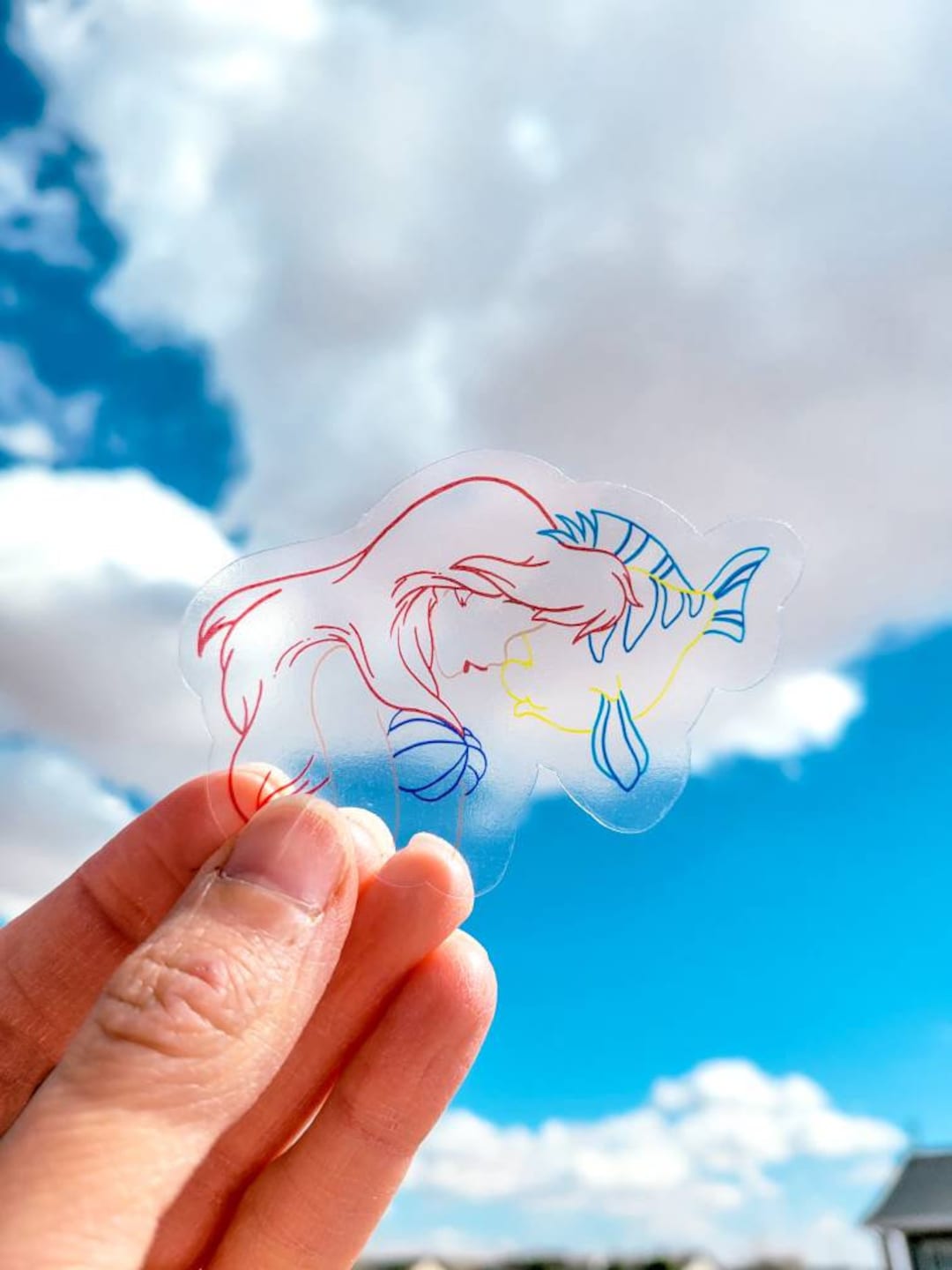 Disney Inspired Little Mermaid Sticker Clear Vinyl Ariel Sticker ...