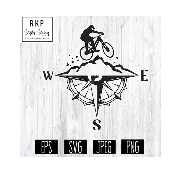 Mountain Bike Compass Svg - Etsy