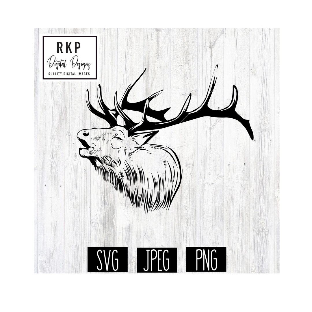 ELK, SVG, PNG, Jpeg, Digital Image, Laser Engraving File, Instant ...