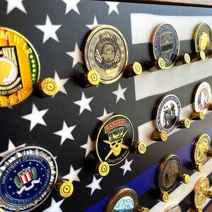 24CT - Police Flag Coin Holder, USA Made, Premium Display, Showcase on ...