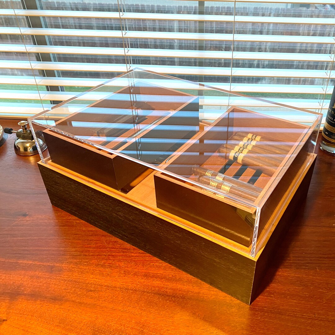 Black Gabon Ebony Humidor With Mahogany, Premium Hygrometer and Swede ...