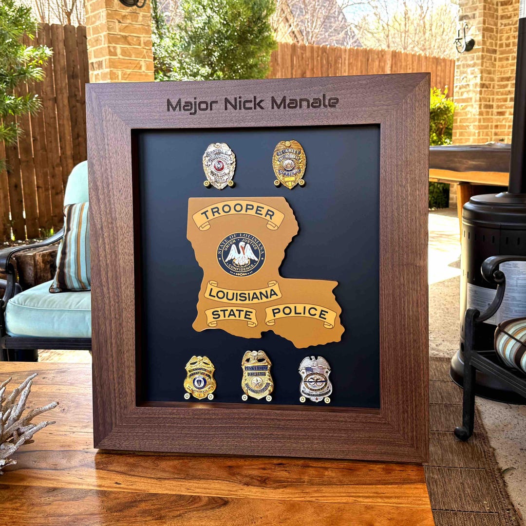 State Police Flag Badge Display (any State Can Be Made) - Etsy