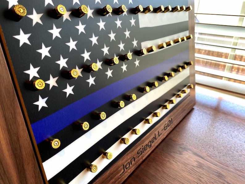 24CT USA Thin White Line Flag Coin Display to Showcase on the Wall or ...