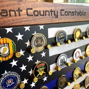 24CT - Police Flag Coin Holder, USA Made, Premium Display, Showcase on ...