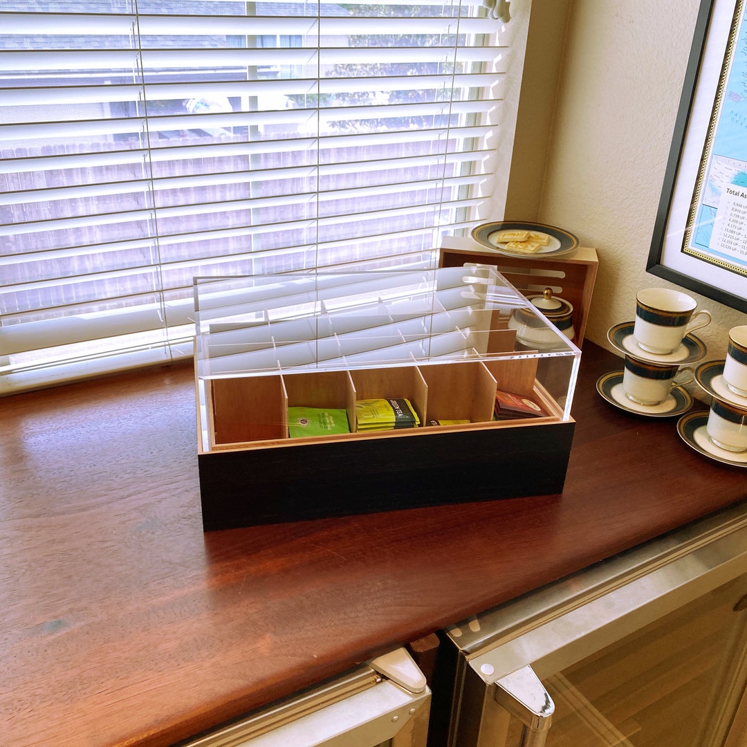 600 CT - Black Gabon Ebony Tea Box With Mahogany Inside and Swede ...