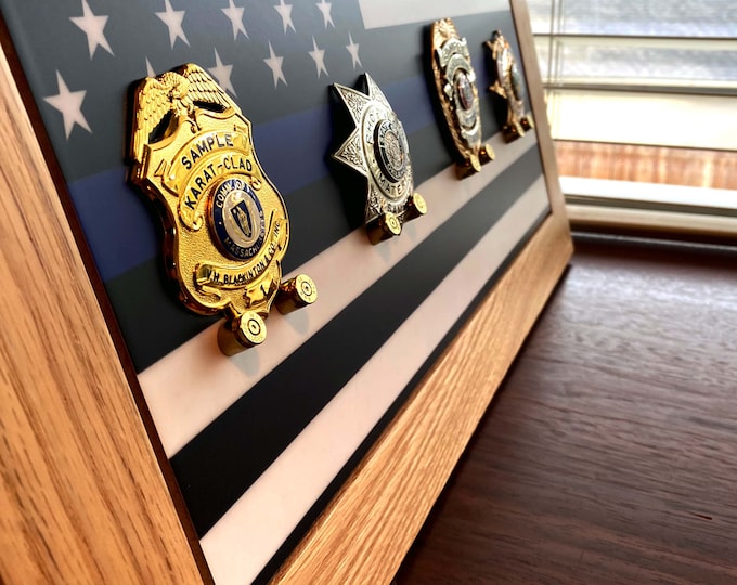 4-8 Police Badge Display to Showcase on the Wall or Desk. Perfect Gift ...