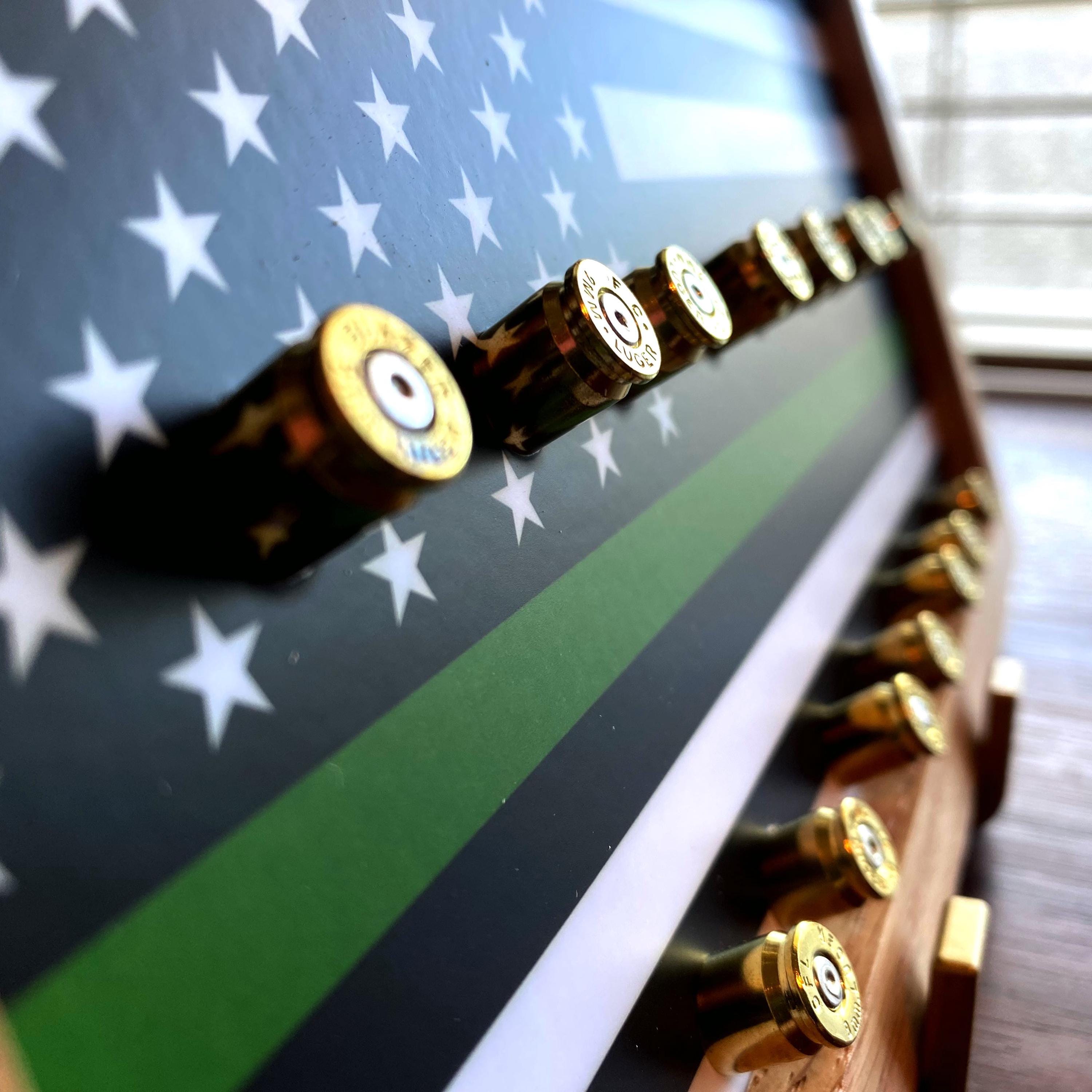 Sheriff Green Stripe Flag Coin Display to Showcase on the Wall or Desk ...