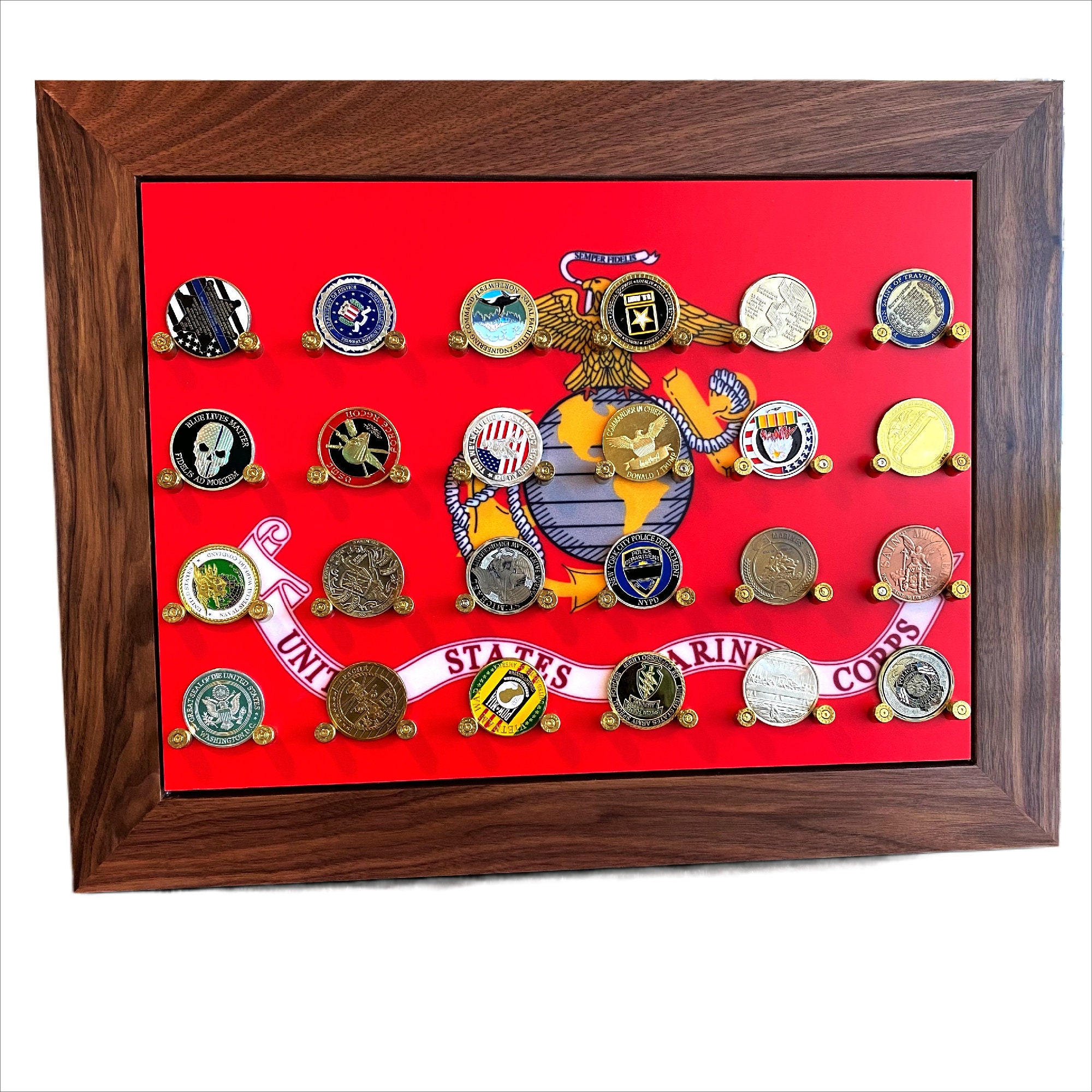 24 CT - US Marine Challenge Coin Display, Premium Holder to Showcase on ...