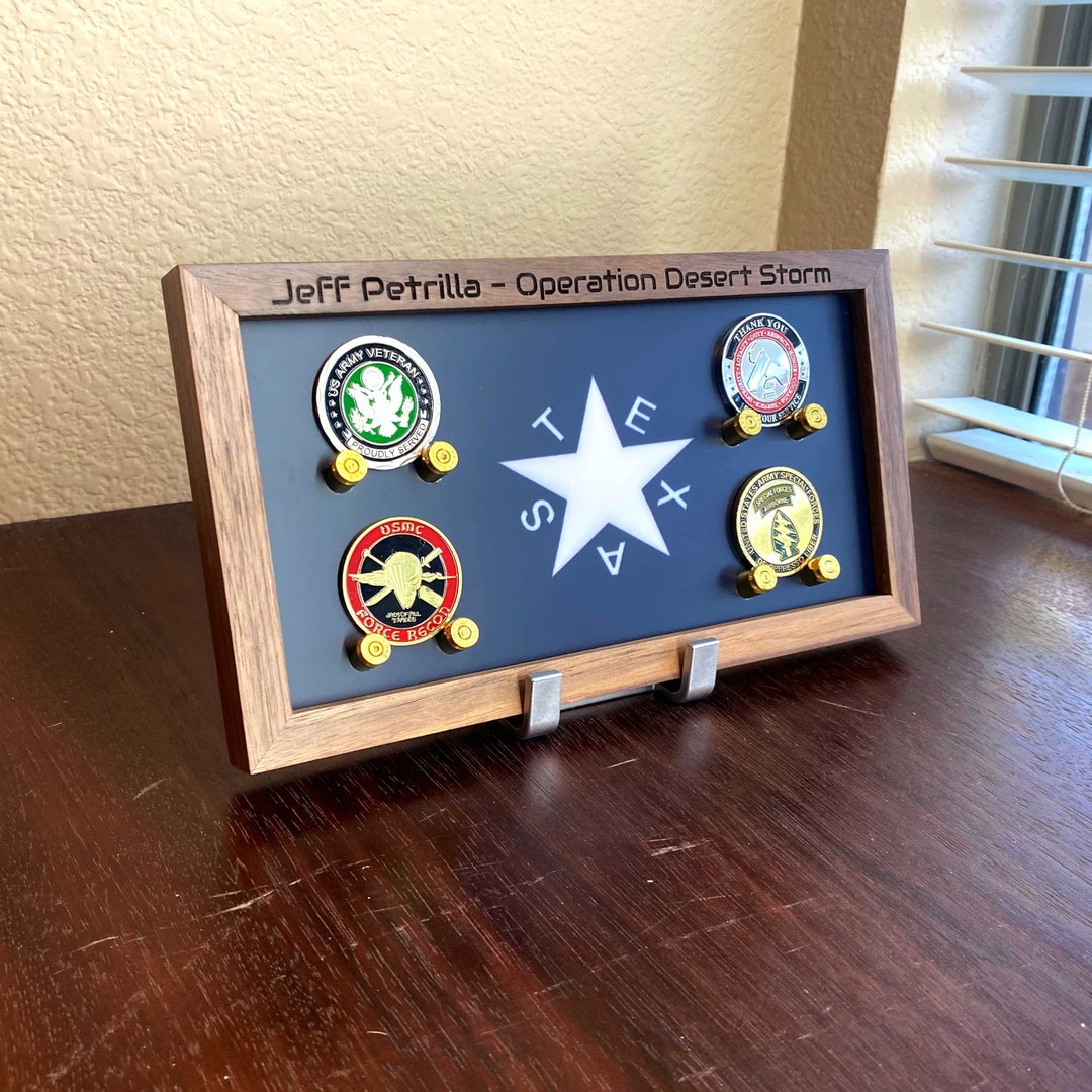 Texas Star Flag Coin Display to Showcase on the Wall or Desk. Perfect ...