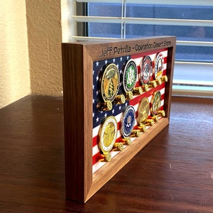 8CT USA Flag Coin Display to Showcase on the Wall or Desk. Perfect Gift ...