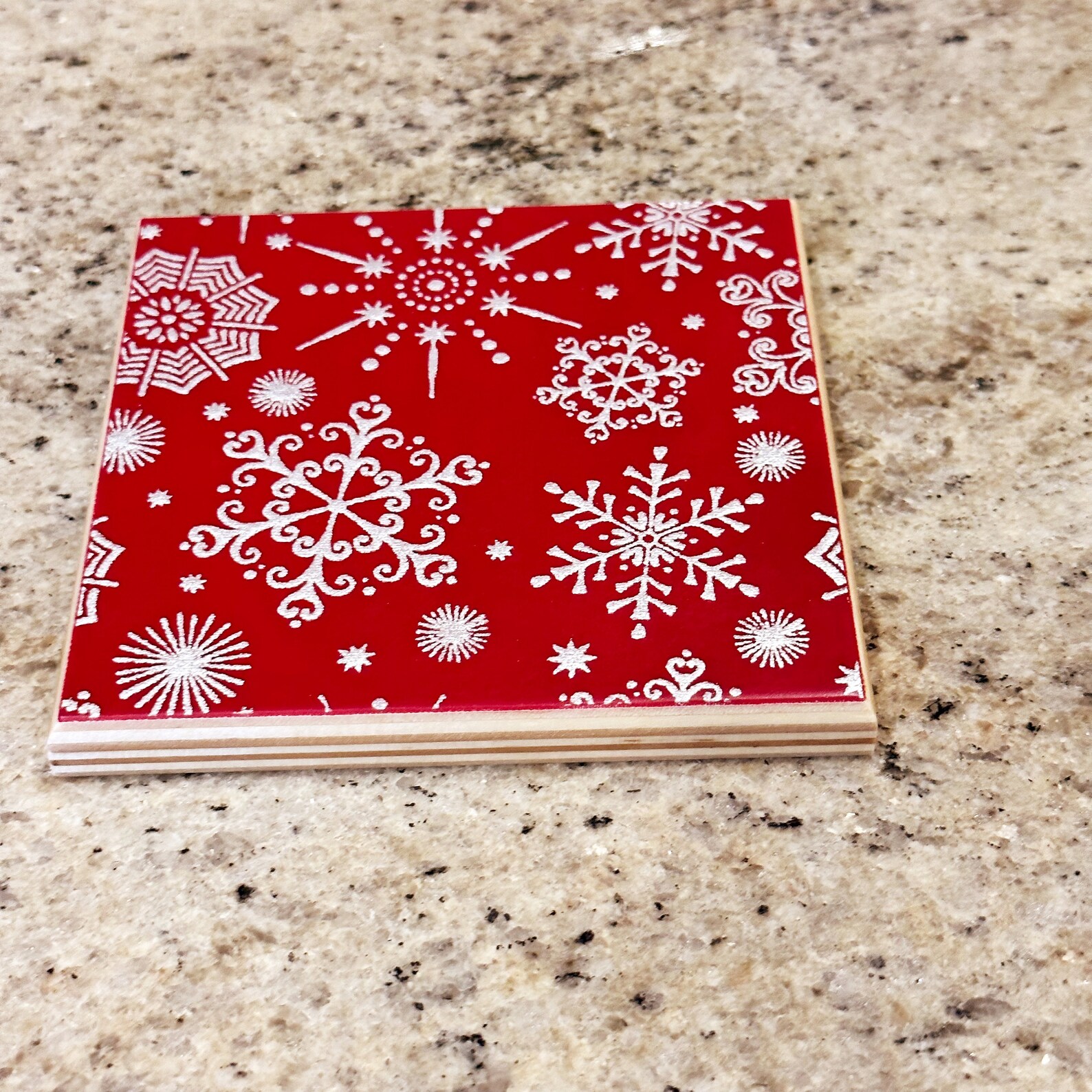 Red/silver Christmas Snowflake Coasters - Etsy