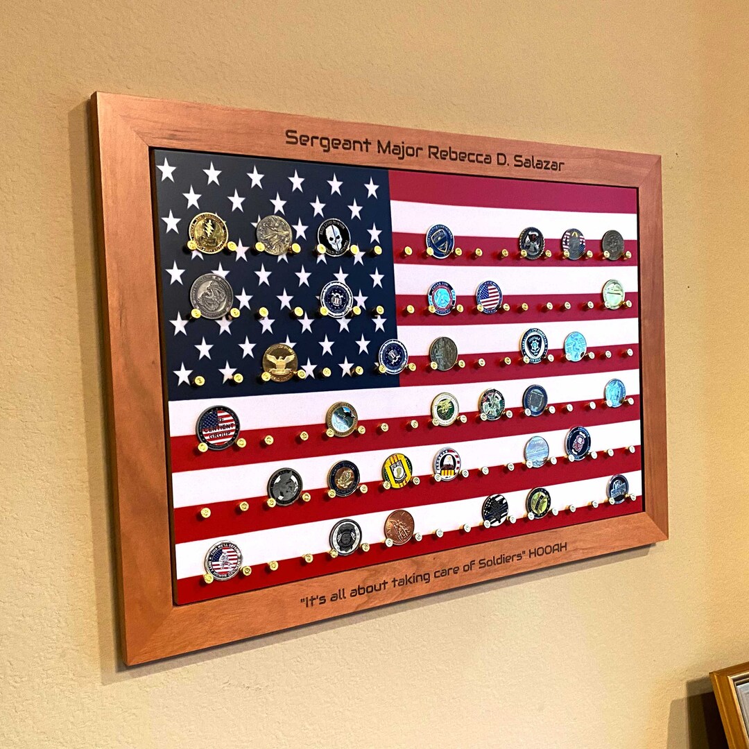 54CT American Flag Coin Display to Showcase on the Wall. Perfect Gift ...