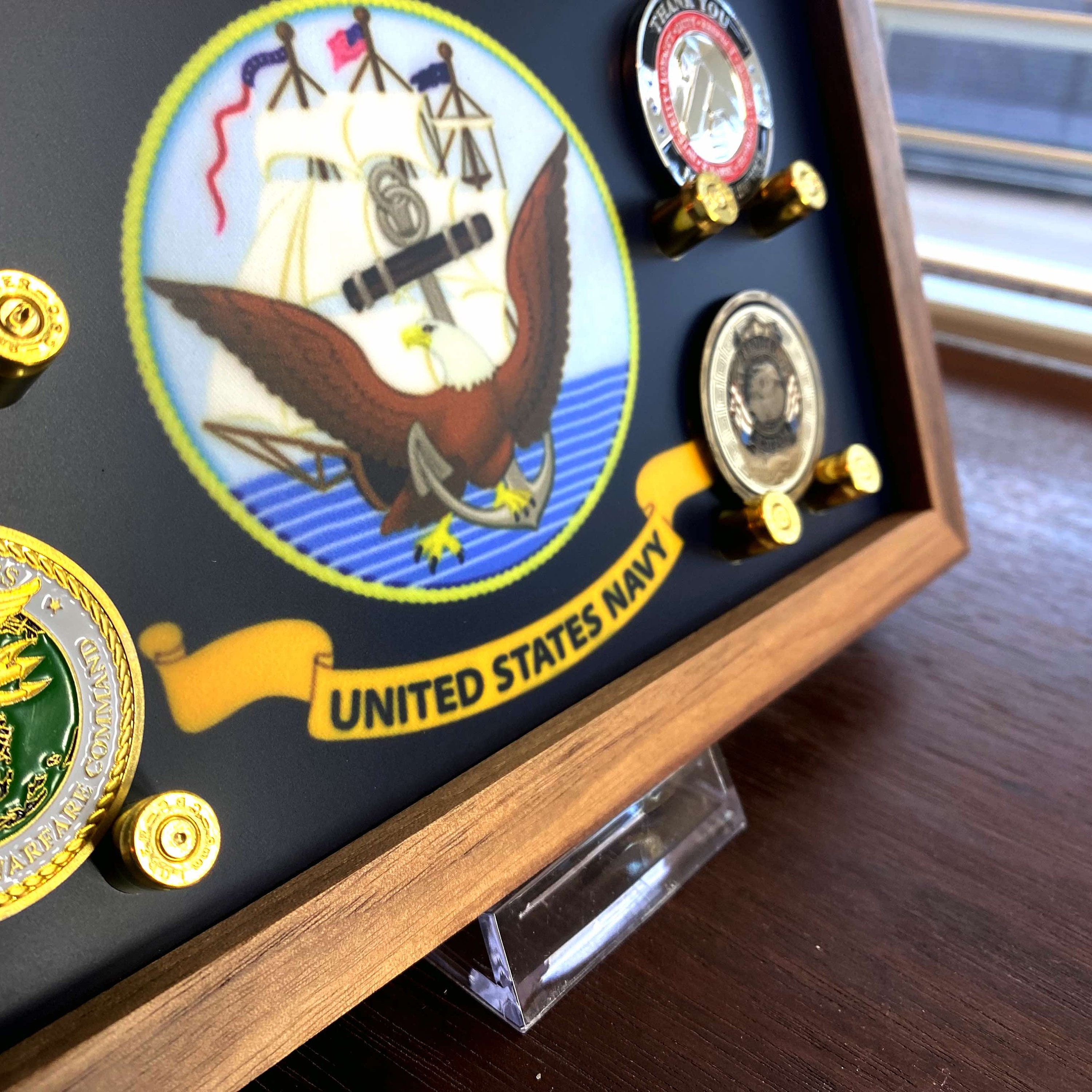Navy Flag Coin Display to Showcase on the Wall or Desk. - Etsy