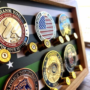 Sheriff Green Stripe Flag Coin Display to Showcase on the Wall or Desk ...