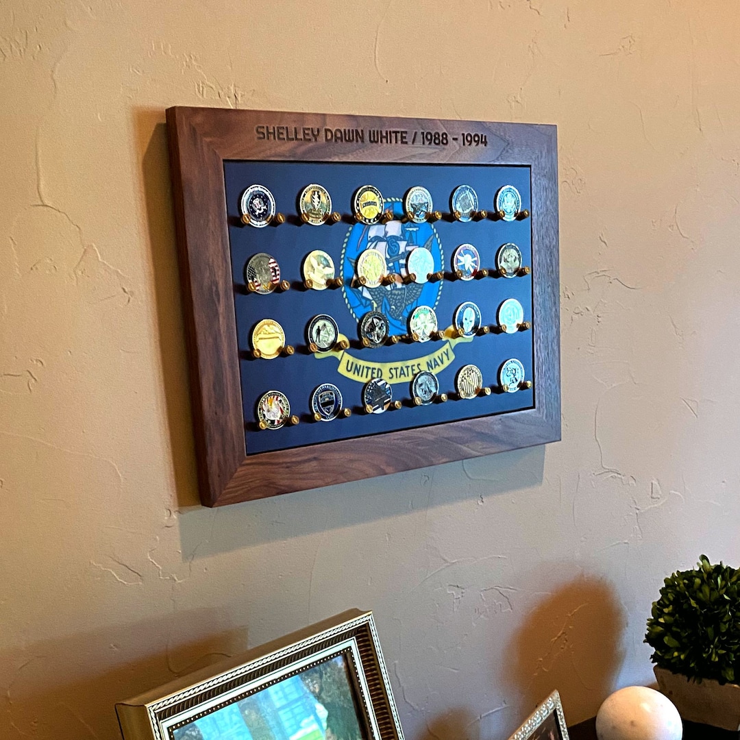 Navy Challenge Coin Holder, Display to Showcase Their Achievements ...