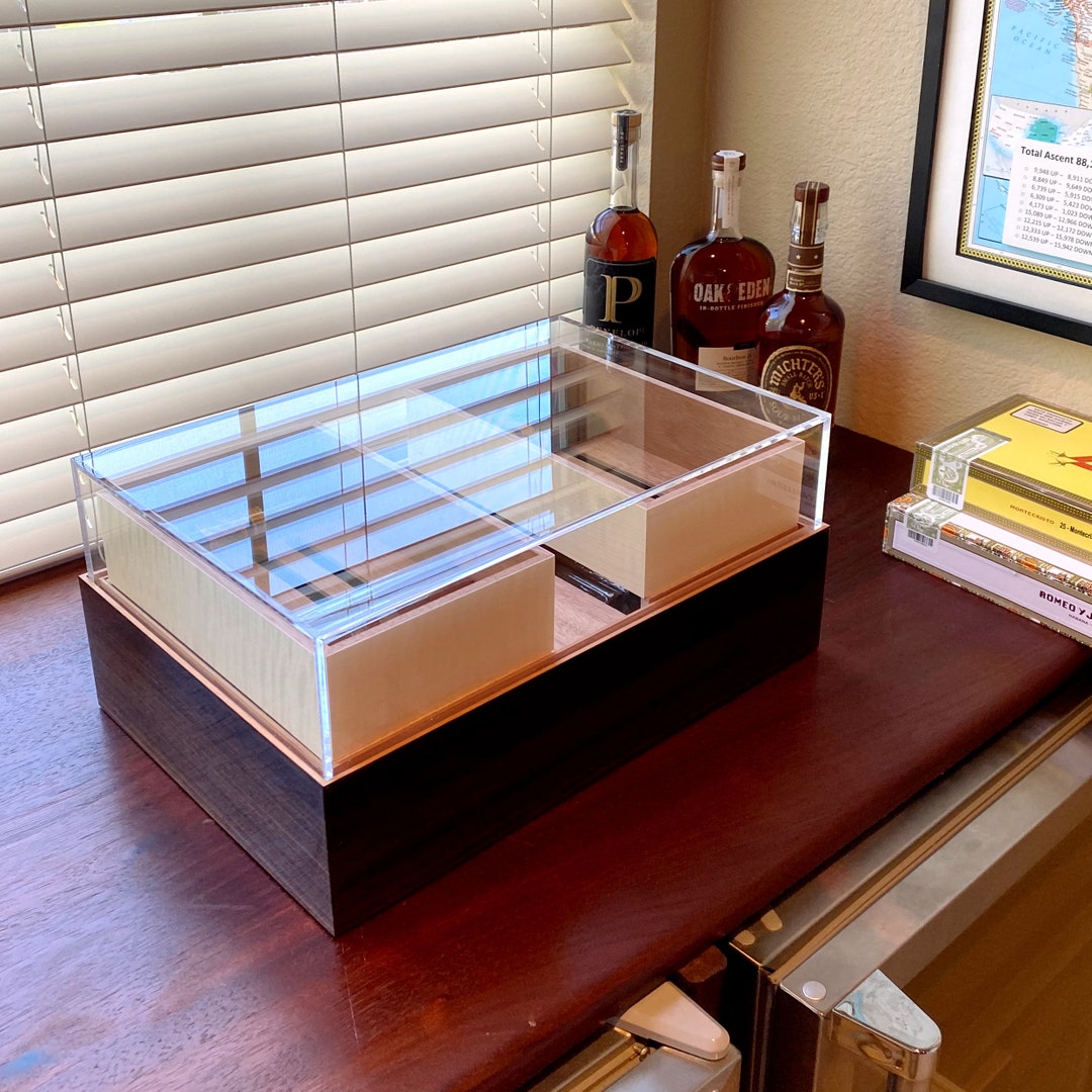 Rosewood Humidor With Mahogany, Premium Hygrometer and Swede Leather ...