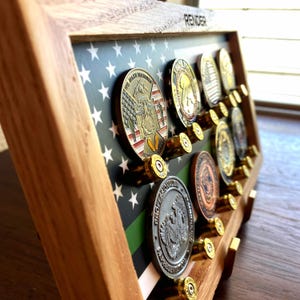 Sheriff Green Stripe Flag Coin Display to Showcase on the Wall or Desk ...