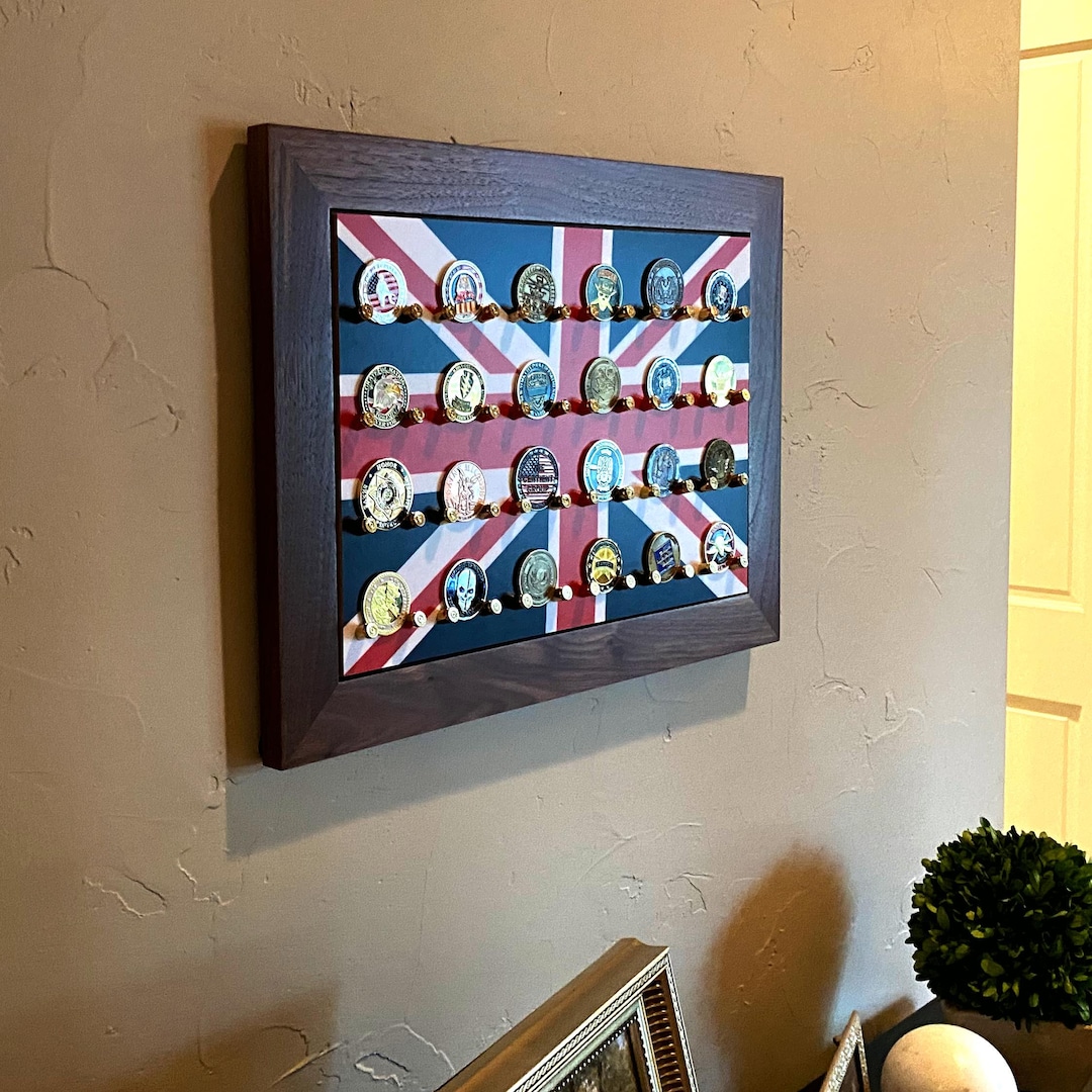 British Flag Coin Display, Premium Holder to Showcase on the Wall or ...