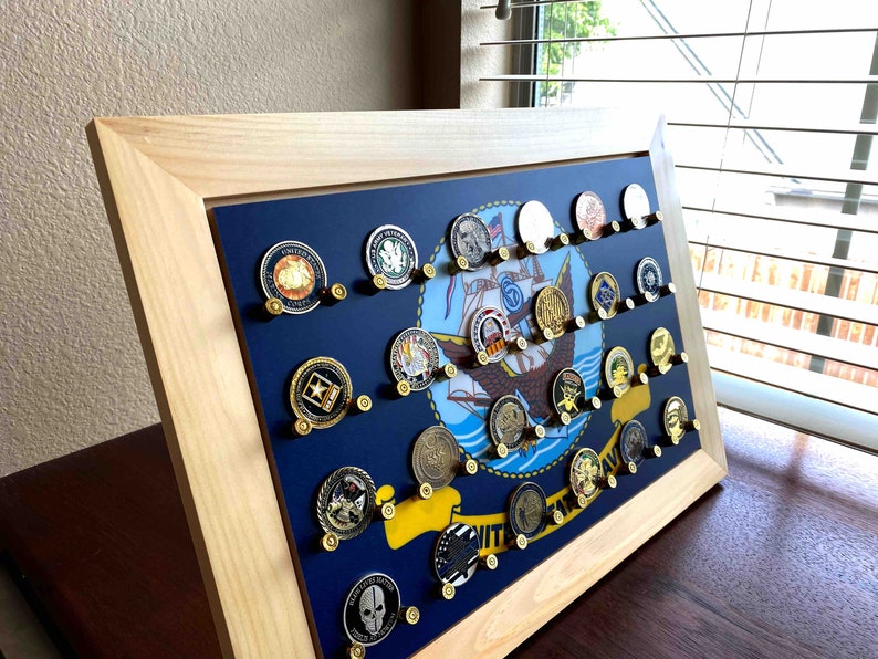 Navy Challenge Coin Holder Display to Showcase Their - Etsy