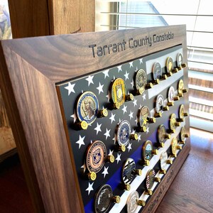 24CT - Police Flag Coin Holder, USA Made, Premium Display, Showcase on ...