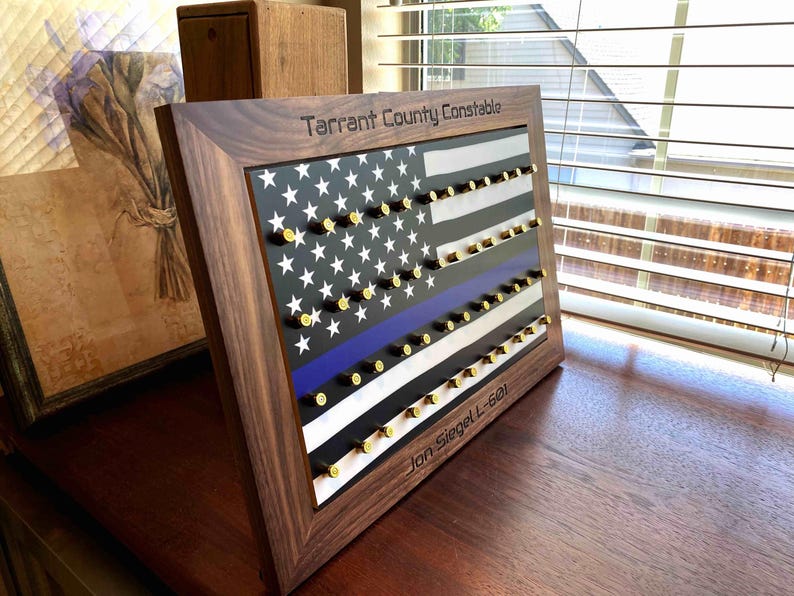 24CT USA Thin White Line Flag Coin Display to Showcase on the Wall or ...