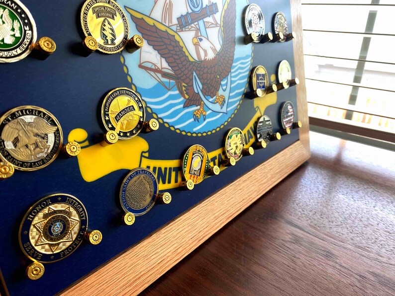 Navy Challenge Coin Holder, Display to Showcase Their Achievements ...