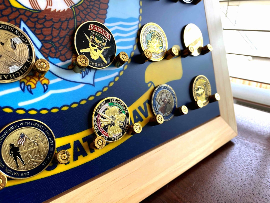 Navy Challenge Coin Display, Perfect Gift for Retirement or Promotion ...