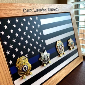 4-8 Police Badge Display to Showcase on the Wall or Desk. Perfect Gift ...