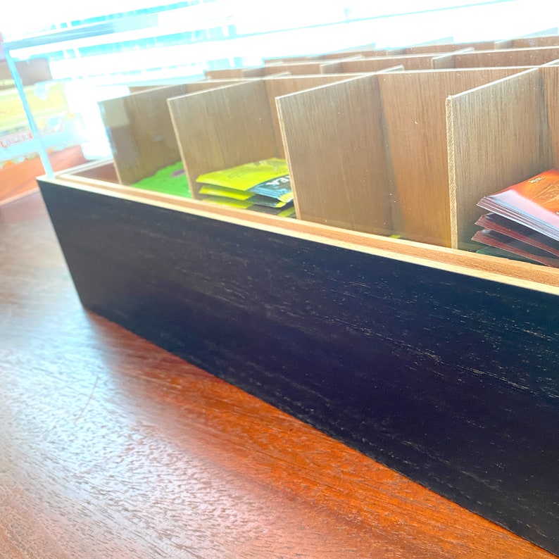 600 CT - Black Gabon Ebony Tea Box With Mahogany Inside and Swede ...